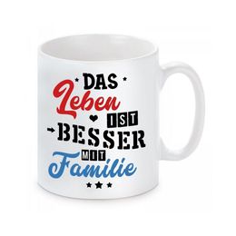 Herzbotschaft Tasse Kaffeebecher mit Motiv Das Leben ist besser mit Familie