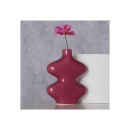 Boltze Dekovase "Fumro" aus Keramik in lila H16 cm