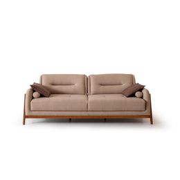 JVmoebel 3-Sitzer Designer Sofa 3 Sitzer Luxus Polster Braun Couch Wohnzimmer Möbel
