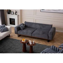 JVmoebel 3-Sitzer Couch 230cm Sitzpolster 3 Sitzer Sofa Grau Designer Möbel Wohnzimmer