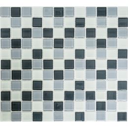 Mosani Mosaikfliesen Mosaik Fliesen weiss grau anthrazit Glasmosaik BAD WC Küche