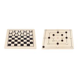 LeNoSa Spielesammlung, XXL Spiele-Set Dame und Mühle • Brettspiel aus Holz