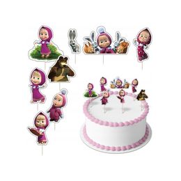 Festivalartikel Tortenstecker Masha and the Bear Topper Set 8 Stk Geburstag Torten Deko Kuchen Junge