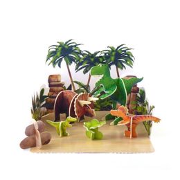 suebidou Konstruktions-Spielset Pop Out Spielset 3D Bau Spielset Dinosaurier aus nachhaltigem Material