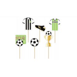 Festivalartikel Tortenstecker Fußball Topper Set 6 Stk Geburstag Torten Deko Kuchen Junge