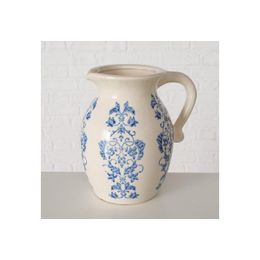 Boltze Dekovase "Martha" aus Keramik in blau/weiß H21cm