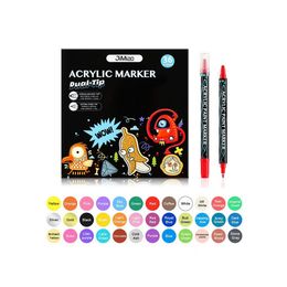 Runxizhou Marker Acrylstifte Wasserfest Dual Tip 36 Farben Stifte Multimarker
