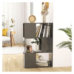 furnicato Bücherregal Raumteiler Hochglanz-Grau 60x24x94 cm Holzwerkstoff