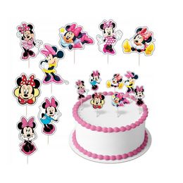 Festivalartikel Tortenstecker MINNIE Mouse Topper Set 8 Stk Geburstag Torten Deko Kuchen Junge