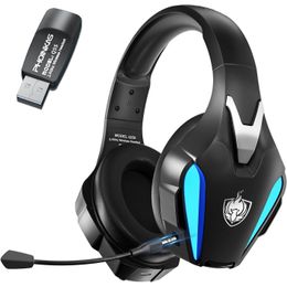 PHOINIKAS Gaming-Headset (Gaming Headset Wireless Abnehmbares Mikrofon