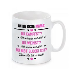 Herzbotschaft Tasse Kaffeebecher mit Motiv An die beste Mama