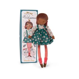 Moulin Roty Stoffpuppe Puppe Mademoiselle Cerise 39cm Faltenkleid + Geschenkbox