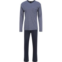 Calida Schlafanzug, uni, für Herren, blau, XL