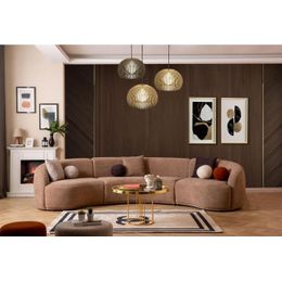JVmoebel 4-Sitzer Designer Rund sofa braun Eckgarnitur Modern Möbel Wohnzimmer