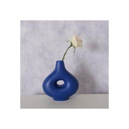 Boltze Dekovase "Abela" aus Keramik in blau H21cm