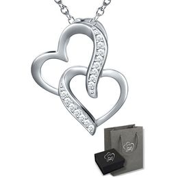 Limana Herzkette Halskette für Damen Frauen echt Silber 925 Kette mit Herz-Anhänger (inkl. Herz Geschenkdose und Tasche)