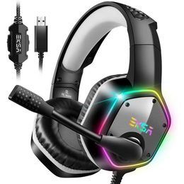 EKSA Gaming-Headset (Gaming Headset for PC Over Ear Headphones with Cable Nosie Canceling with Microphone