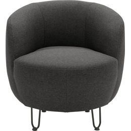 Inosign Sessel Anjuli Lieferzeit nur 2 Wochen, Runde Form, perfektes Einzelstück, Flausch oder Feinstruktur, grau
