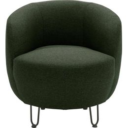Inosign Sessel Anjuli Lieferzeit nur 2 Wochen, Runde Form, perfektes Einzelstück, Flausch oder Feinstruktur, grün