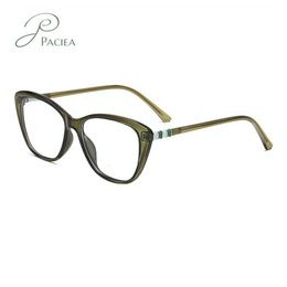 PACIEA Brille Cat's Eye runder Rahmen Anti blaue Licht Brille