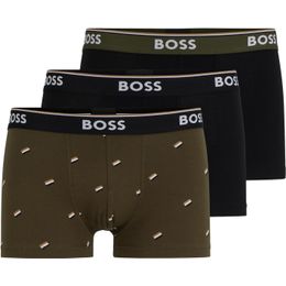 BOSS Pants, kurz, 3er-Pack, Logo-Bund, für Herren, schwarz, L