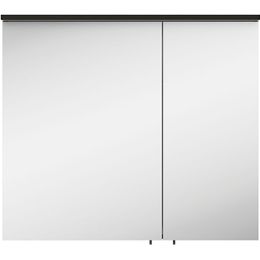 Marlin Spiegelschrank 3510clarus 80 cm breit, Soft-Close-Funktion, inkl. Beleuchtung, vormontiert, schwarz