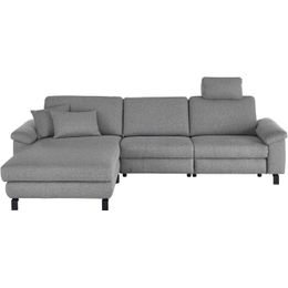 3C Candy Ecksofa Mainau L-Form, Relaxfunktion im 1,5-Sitzer, motorische Schlaffunktion in Longchair, grau