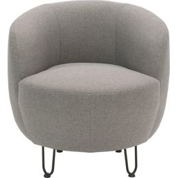 Inosign Sessel Anjuli Lieferzeit nur 2 Wochen, Runde Form, perfektes Einzelstück, Flausch oder Feinstruktur, grau