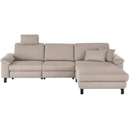 3C Candy Ecksofa Mainau L-Form, Relaxfunktion im 1,5-Sitzer, motorische Schlaffunktion in Longchair, grau