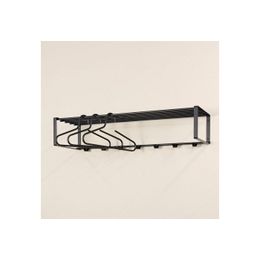 SPINDER DESIGN Garderobenleiste, Metall, Zeitlos, Breite 100 cm, Stange, 7 Haken, schwarz