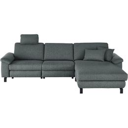 3C Candy Ecksofa Mainau L-Form, Relaxfunktion im 1,5-Sitzer, motorische Schlaffunktion in Longchair, schwarz