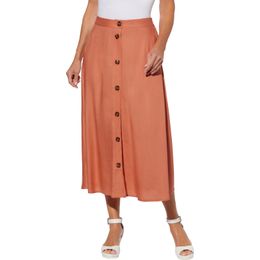 Damen A-Linien-Rock aus reiner Viskose papaya, Gr&ouml;&szlig;e 48