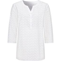CR&Eacute;ATION L Damen Schlupfbluse mit Lochstickerei ecru Gr&ouml;&szlig;e 38
