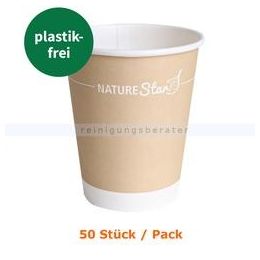 Kaffeebecher NatureStar BIO Pappe 1-wandig 200 ml 50 Stück umweltfreundlich, lebensmittelecht, Packabgabe