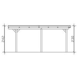 Skan Holz Carport Emsland 404 x 604 cm mit Aluminiumdach