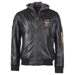 Lederjacke Top Gun "TGJ1004" Gr. 50 (M), schwarz Herren Jacken