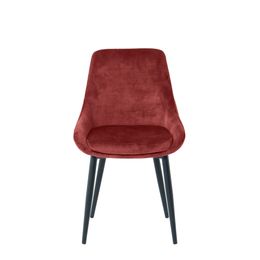 SIT-MÖBEL SIT Möbel Stuhl pulverbeschichtetes Metall/Samt Rot