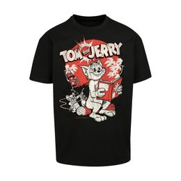 F4NT4STIC T-Shirt 'Tom And Jerry Rocket Prank' Herren Gr&ouml;&szlig;e XXL rot / schwarz / wei&szlig;meliert