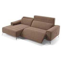 Sofanella Stoff Ecksofa BELLA Polsterecke Sitzecke Relaxfunktion Sofa Couch - Braun