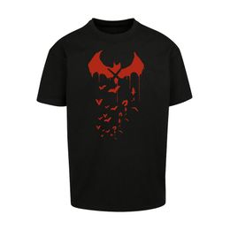 F4NT4STIC T-Shirt 'DC Comics Batman Arkham BatsxDrip' Herren Gr&ouml;&szlig;e 4XL rubinrot / schwarz