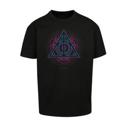 F4NT4STIC T-Shirt 'Harry Potter Neon Deathly' Herren Gr&ouml;&szlig;e L cyanblau / lila / schwarz