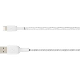 Belkin Lightning Lade/Sync Kabel ummantelt mfi 1m USB-Kabel, USB Typ A, Lightning (100 cm), weiß