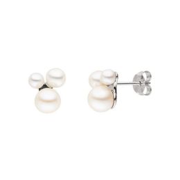 Firetti Perlenohrringe Schmuck Geschenk Ohrschmuck Perle, Made in Germany - mit Süßwasserzuchtperle, silberfarben|weiß