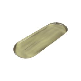 Macosa Home Dekotablett Tisch-Dekoration Obsttablett Wohn-Accessoire grün Metall oval