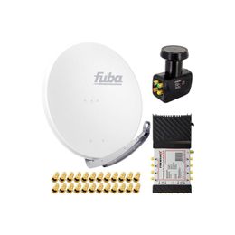 PremiumX Satelliten-Komplettanlage Fuba DAA 850 W 5/8 Multiswitch LNB F-Stecker SAT-Antenne