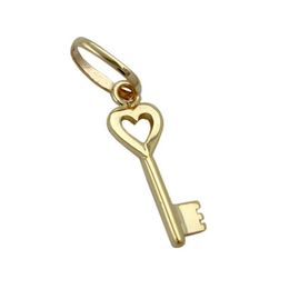 Schmuck Krone Kettenanhänger Anhänger Kettenanhänger Herz Schlüssel aus 375 Gold Gelbgold Goldanhänger