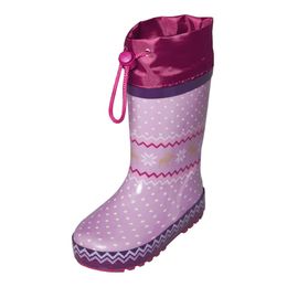 Playshoes Gummistiefel M&auml;dchen Gr&ouml;&szlig;e 32 braun / lavendel / pitaya / wei&szlig;