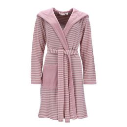 Esprit Damenbademantel Damen Bademantel mit Kapuze STRIPED HOODY