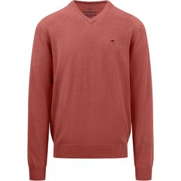 Fynch-Hatton® Pullover, V-Ausschnitt, Stickerei, für Herren, rot, XL