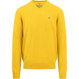 Fynch-Hatton® Pullover, V-Ausschnitt, Stickerei, für Herren, gelb, L